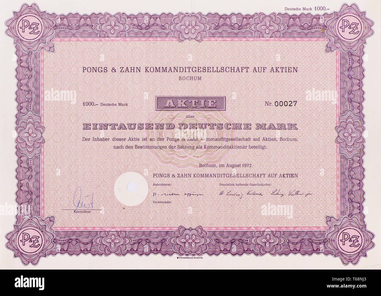 Old German Share Stock Photo - Alamy