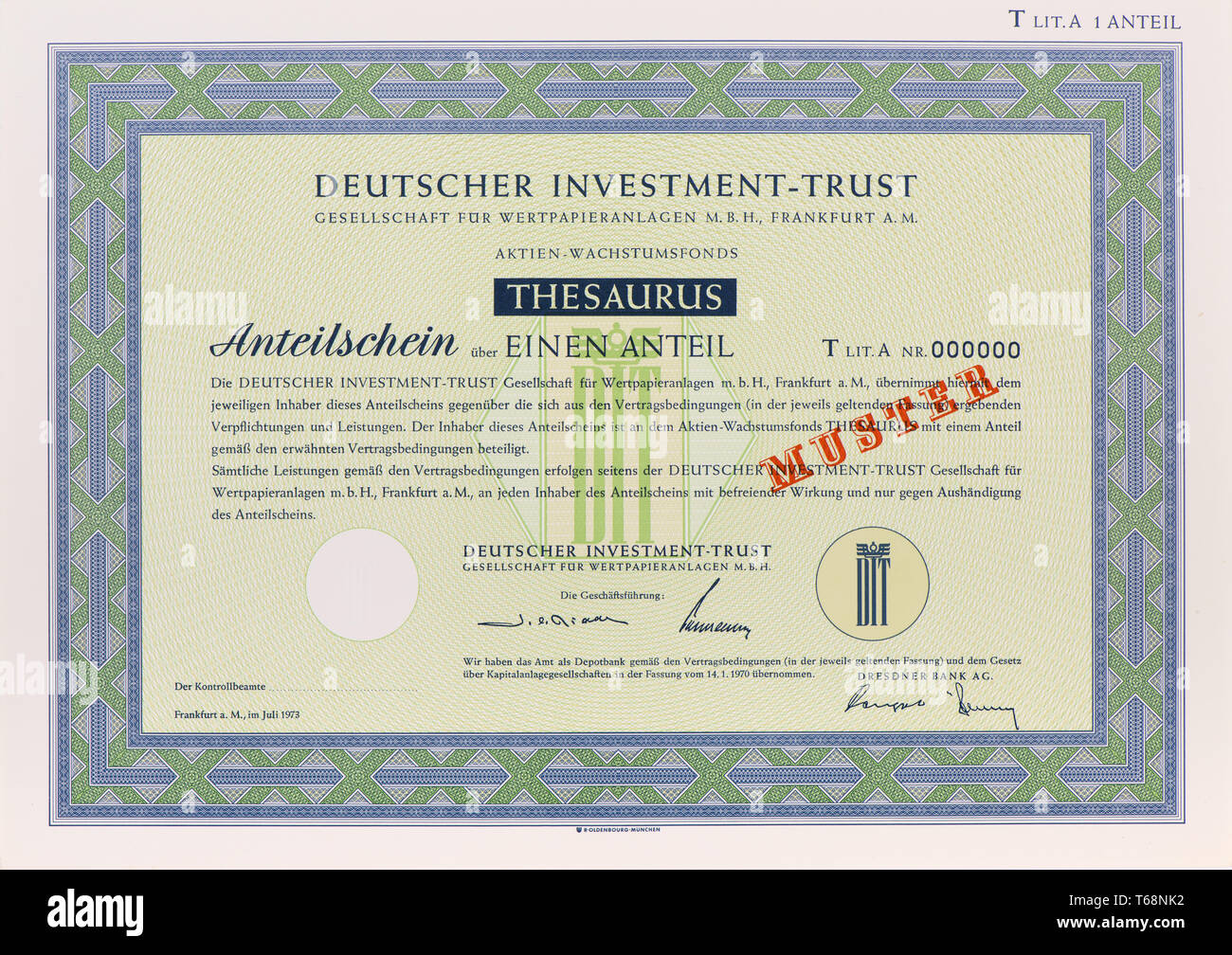 Old German Share Stock Photo - Alamy