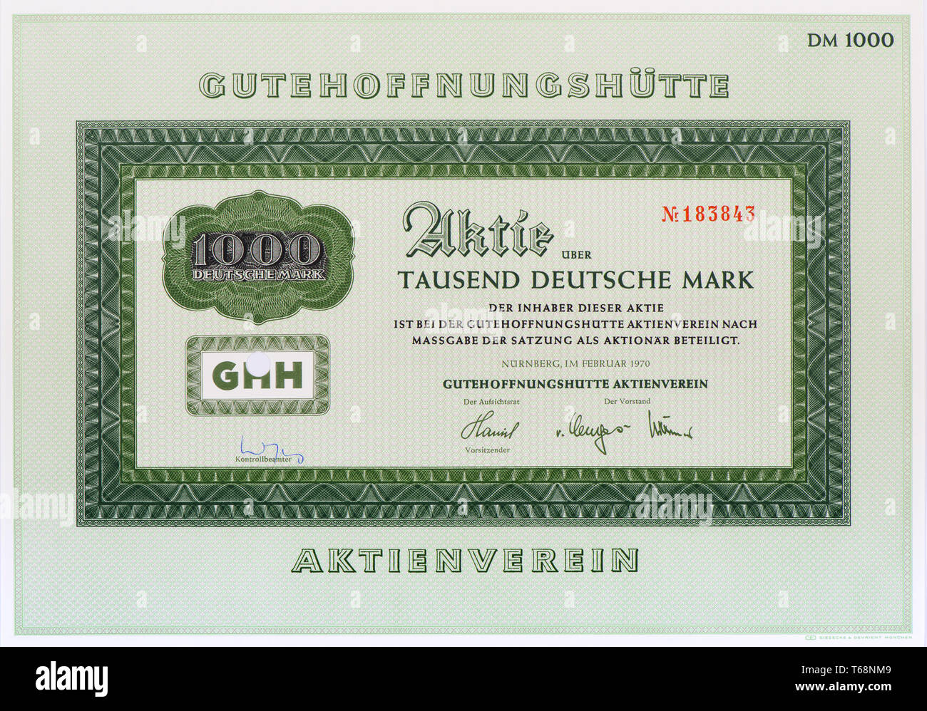 Old German Share Stock Photo - Alamy