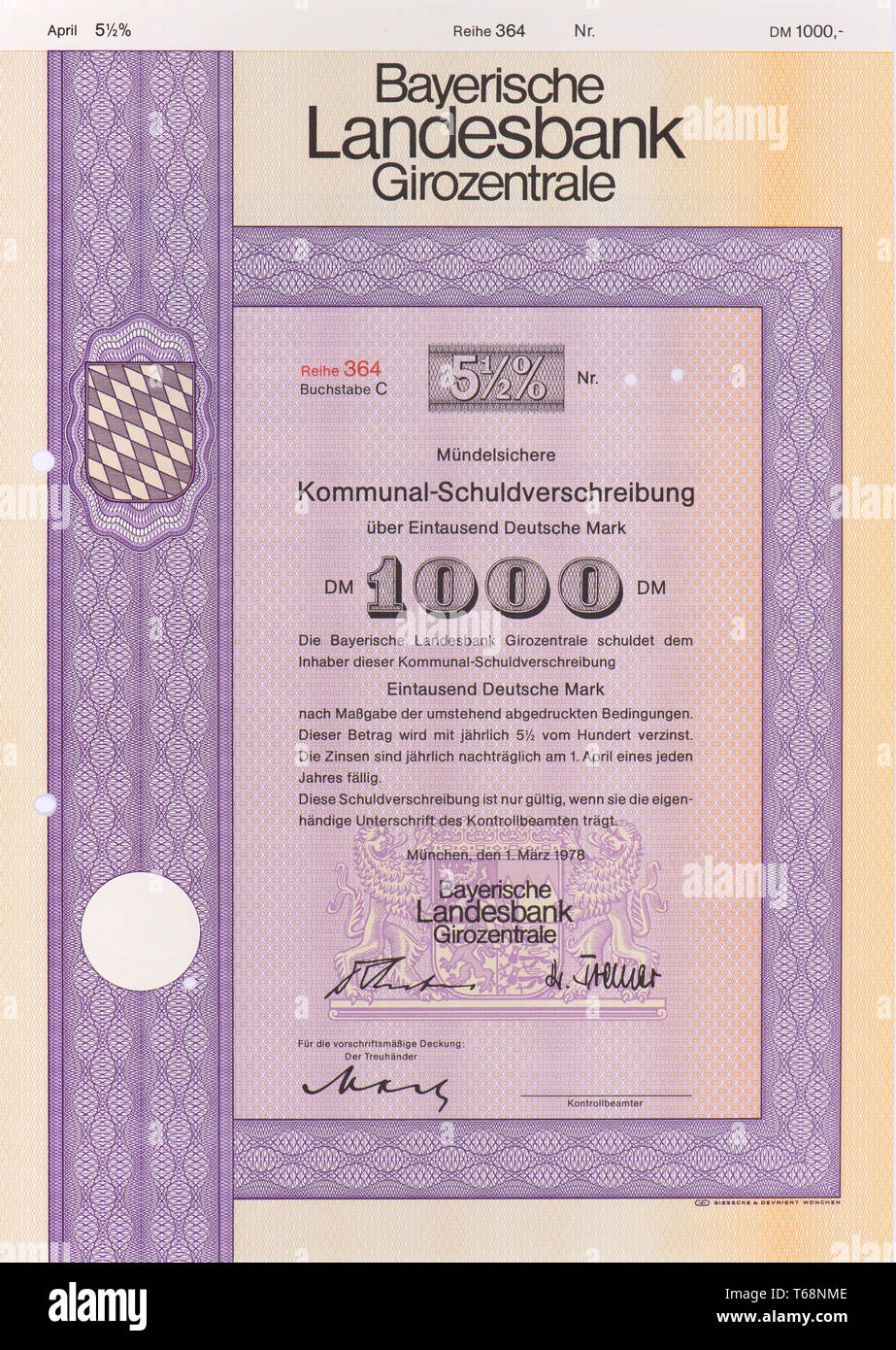 Old German Share Stock Photo - Alamy