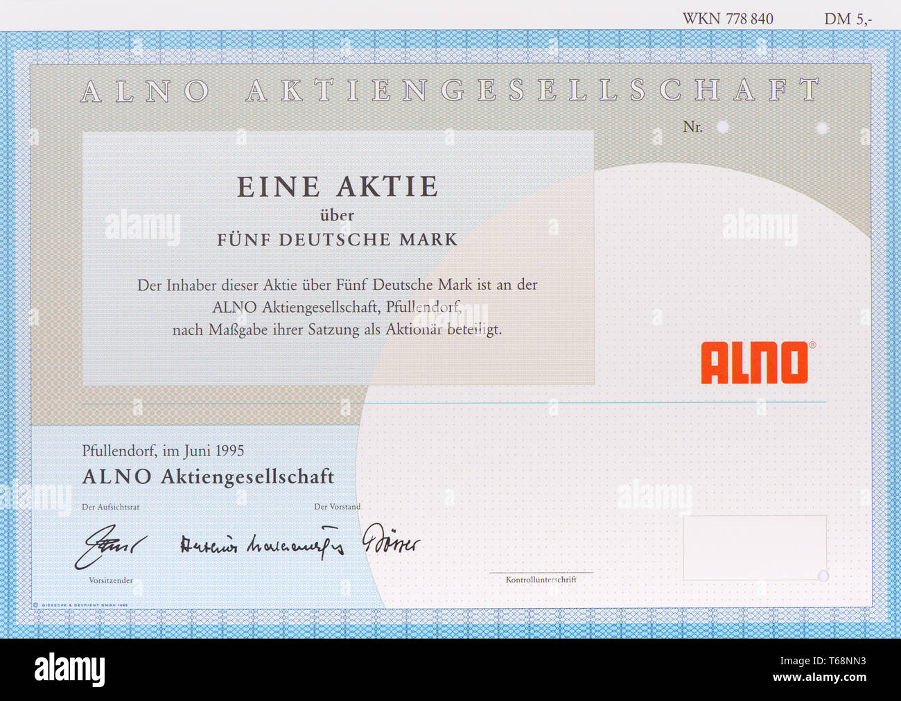 Old German Share Stock Photo - Alamy