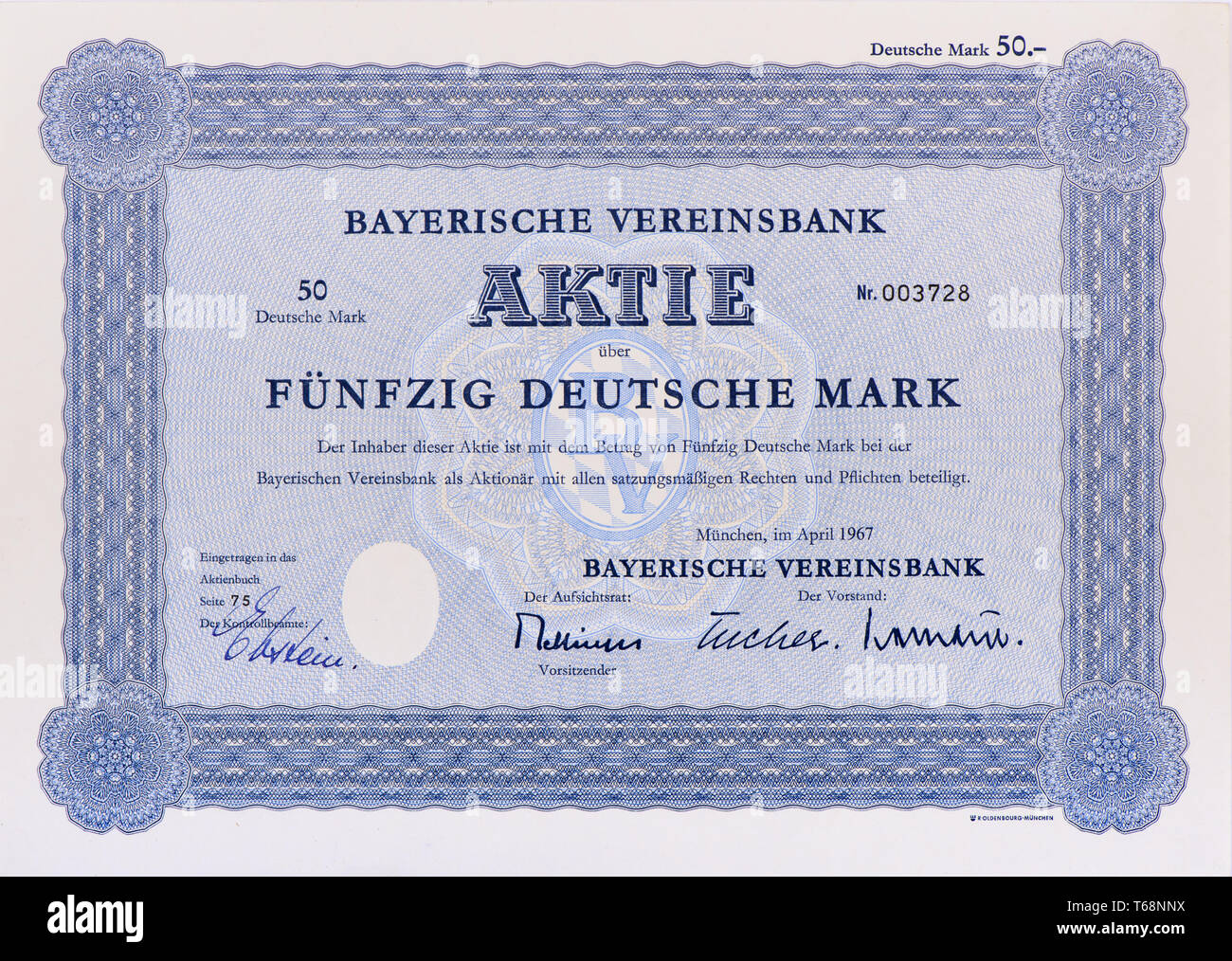 Old German Share Stock Photo - Alamy