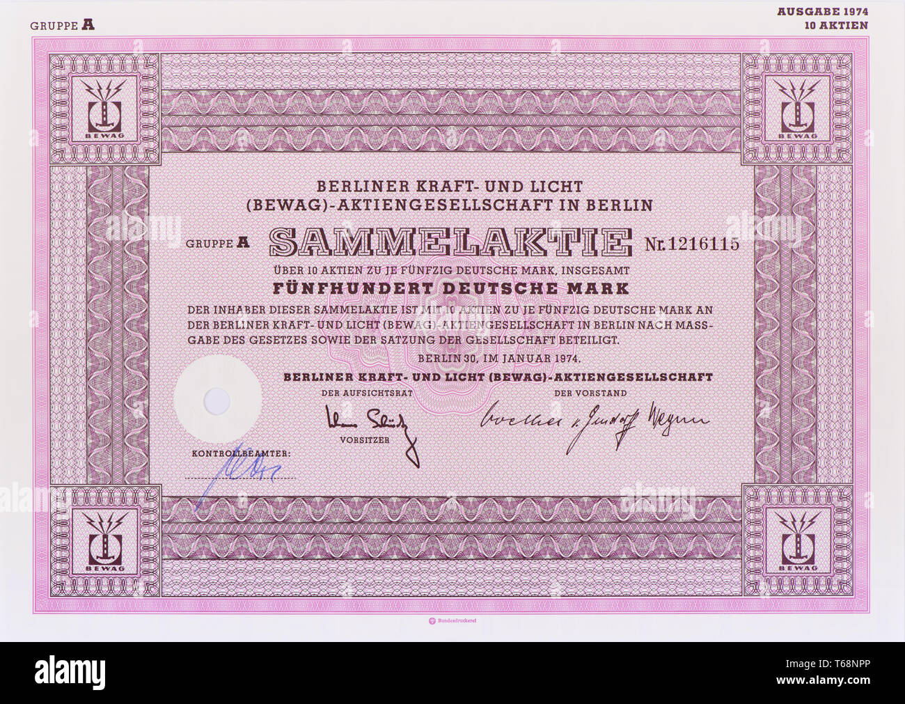 Old German Share Stock Photo - Alamy