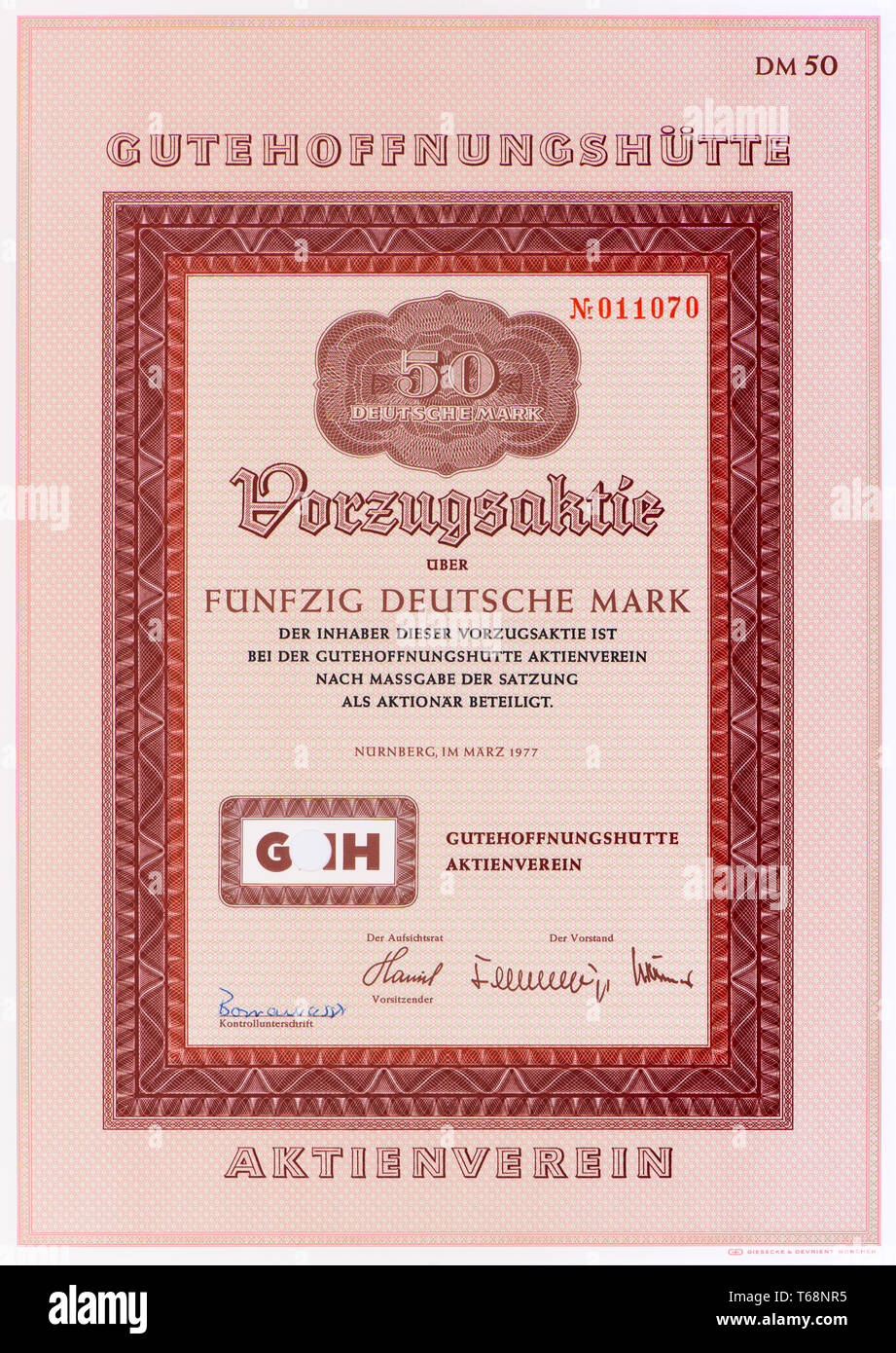 Old German Share Stock Photo - Alamy