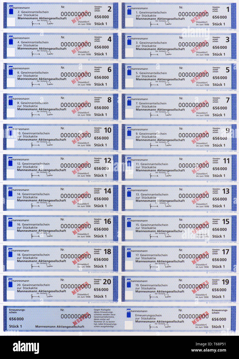 Old German Share Stock Photo - Alamy