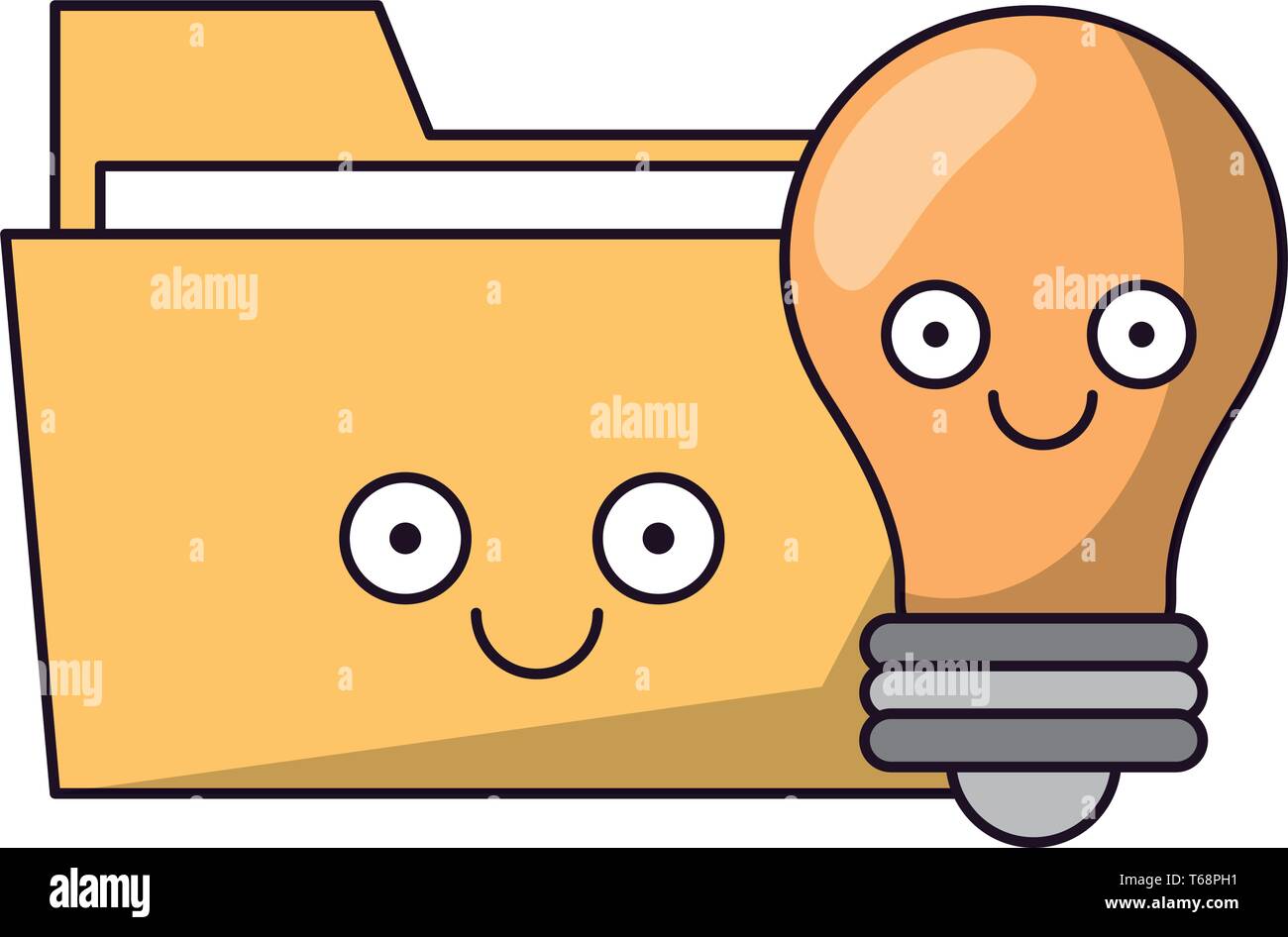 Folder and bulb light Stock Vector Image & Art - Alamy