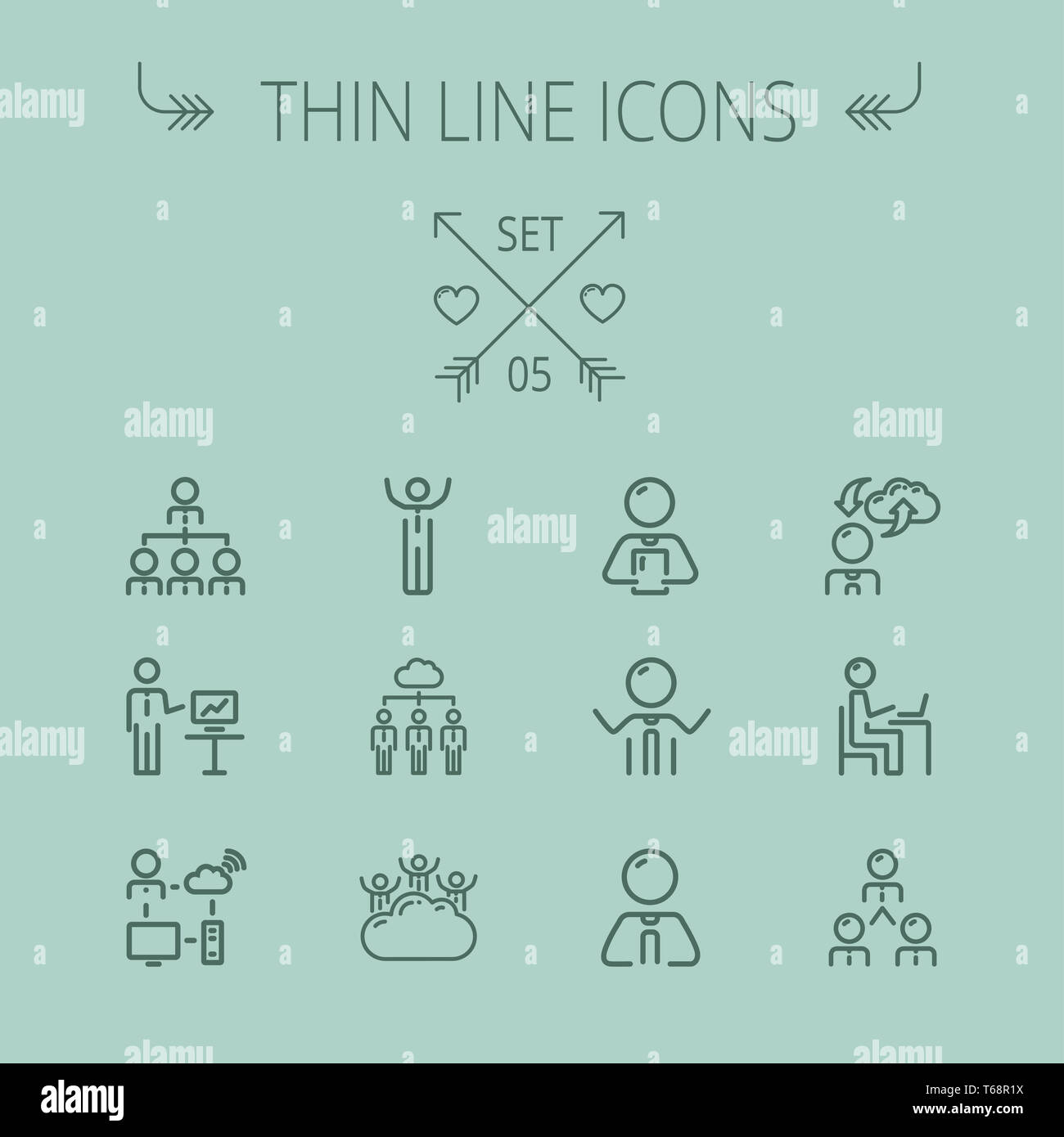 Business thin line icon set Stock Photo - Alamy