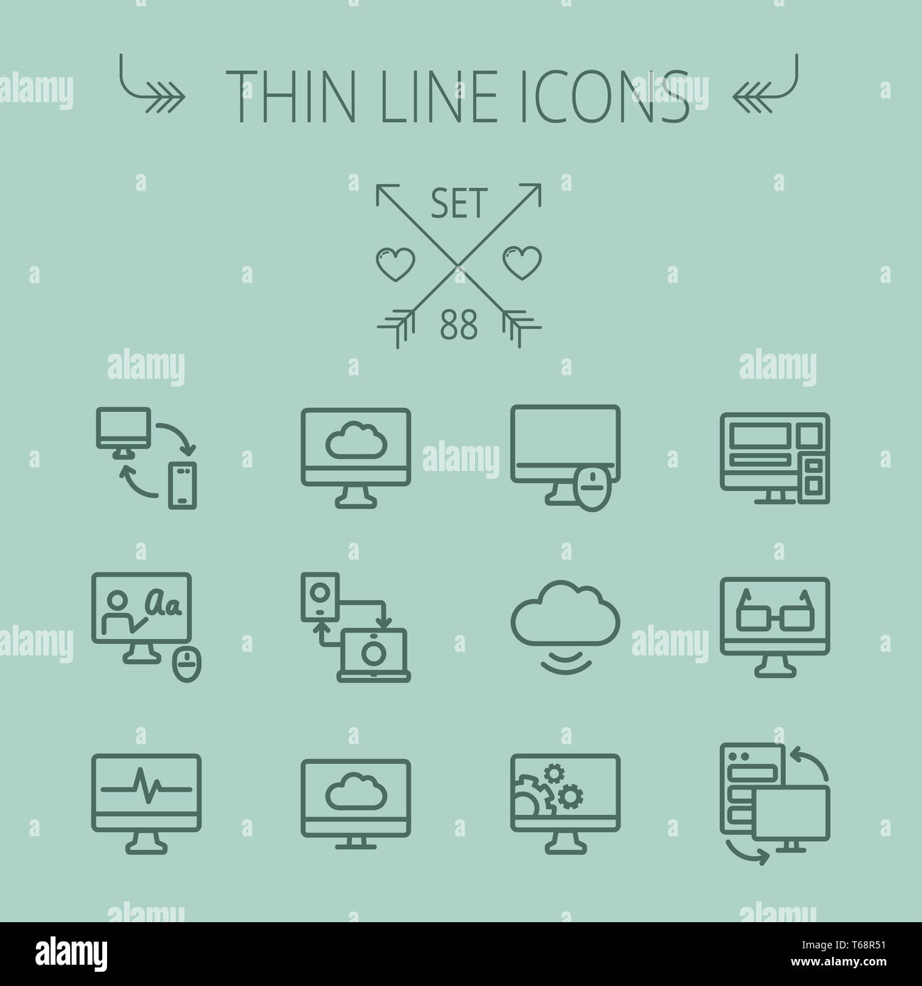 Technology line icon simple hi-res stock photography and images - Alamy