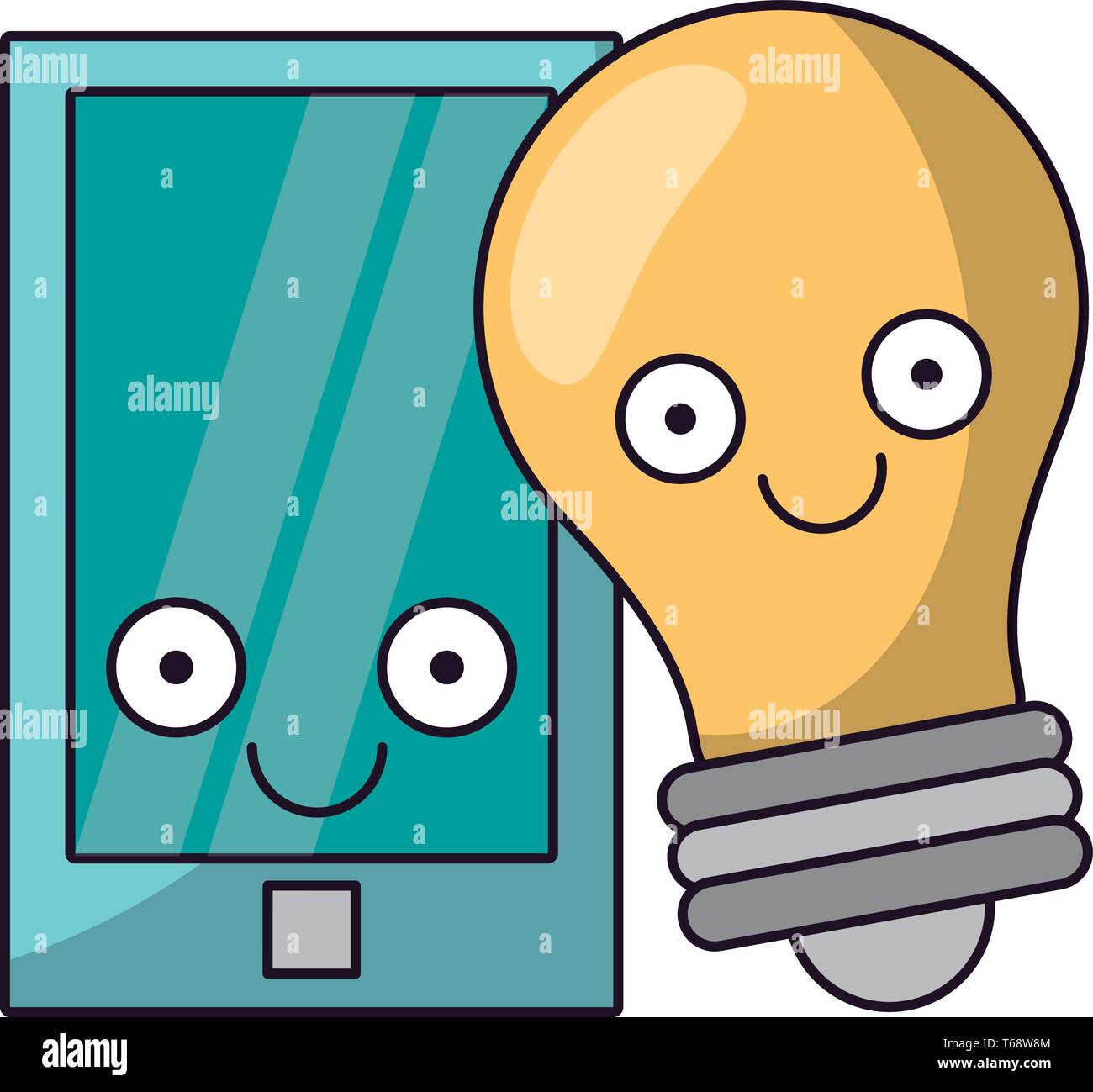 Smartphone and bulb light Stock Vector Image & Art - Alamy