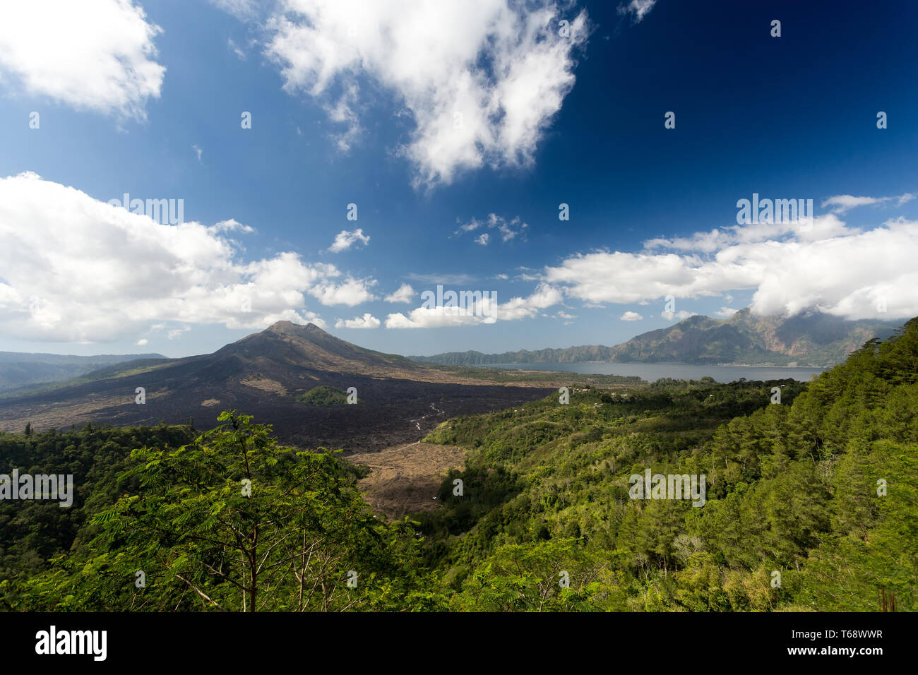 Batur volcano and Agung mountain, Bali Stock Photo - Alamy