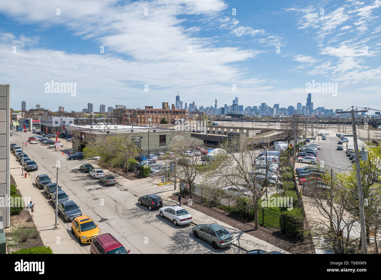 Aerial view of Lincoln Yards development site Stock Photo - Alamy
