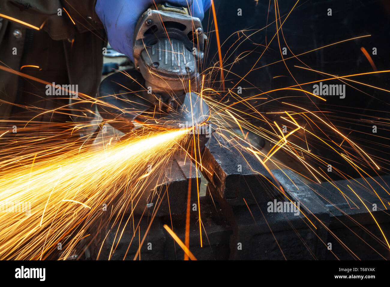 Bokeh from welding sparks background hi-res stock photography and ...