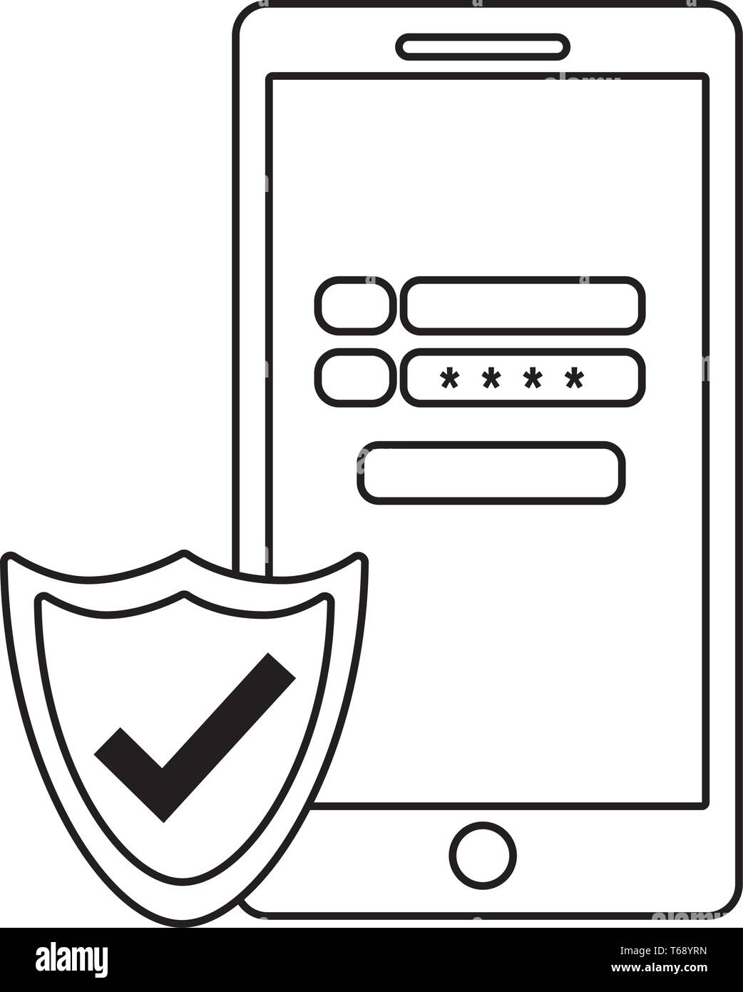 technology device smartphone security password security shield cartoon ...
