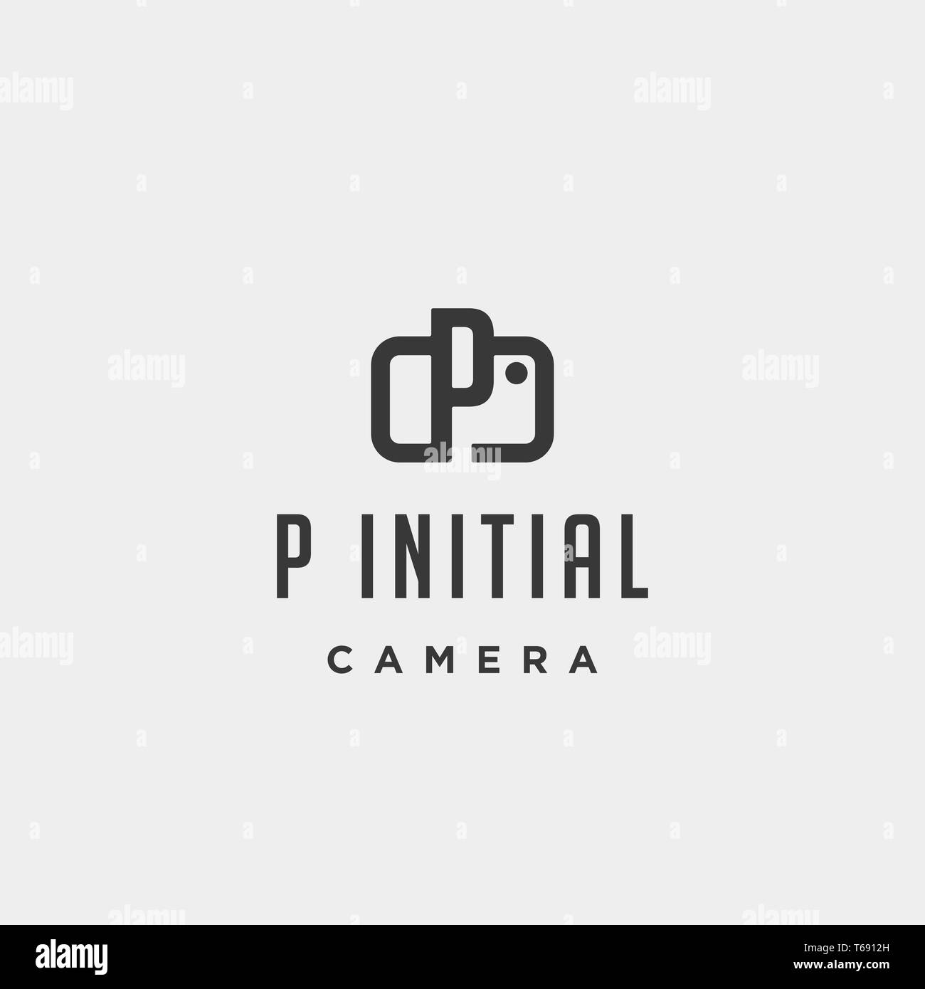 p initial photography logo template vector design icon element Stock ...