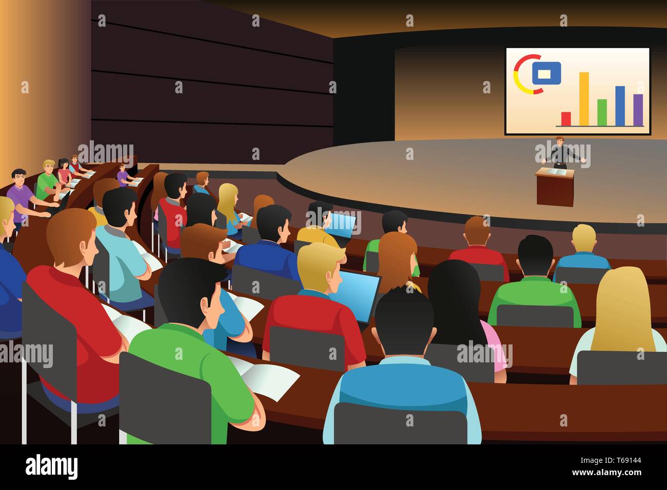 Auditorium students Stock Vector Images - Alamy
