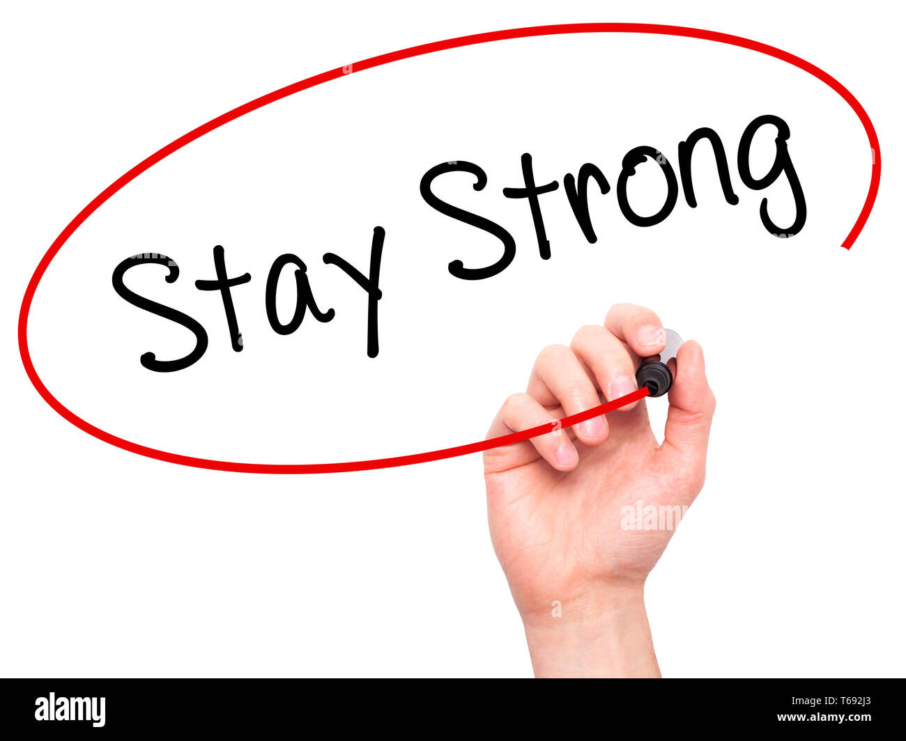 Man Hand writing Stay Strong with black marker on visual screen Stock ...