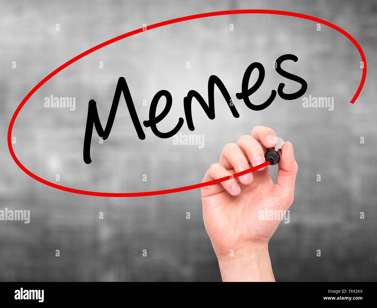 Man Hand writing Memes with black marker on visual screen Stock Photo ...