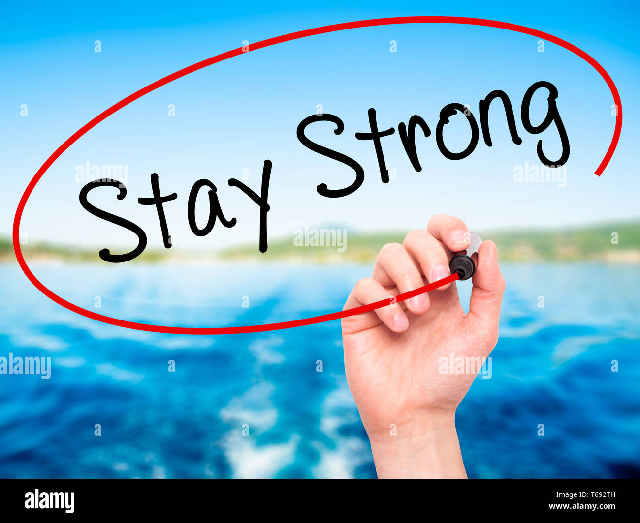 Man Hand writing Stay Strong with black marker on visual screen Stock ...