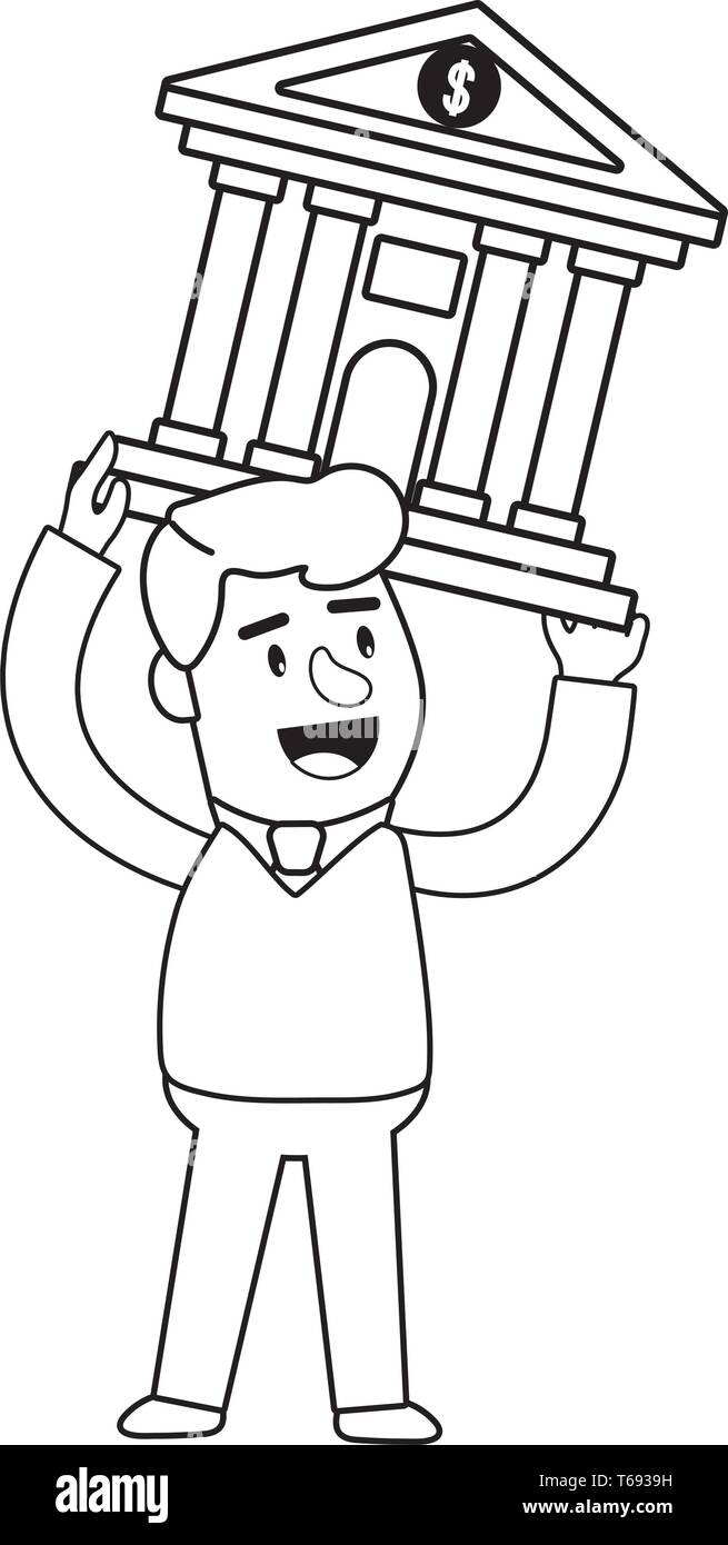 Consumer banking operations happy jovial smiling holding bank front ...