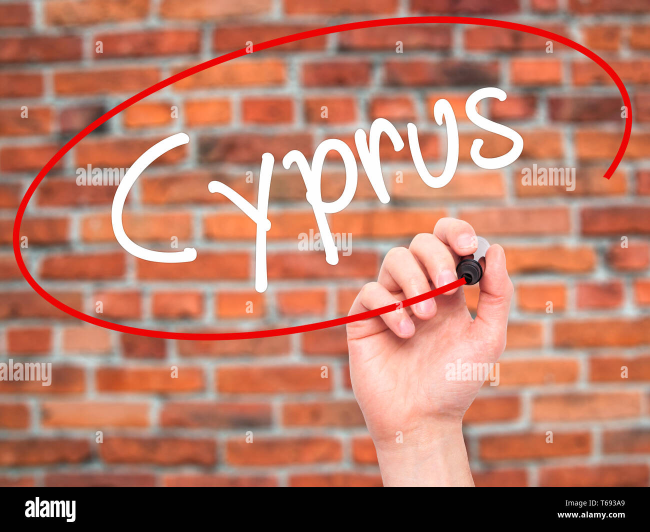 Man Hand writing Cyprus with black marker on visual screen Stock Photo ...