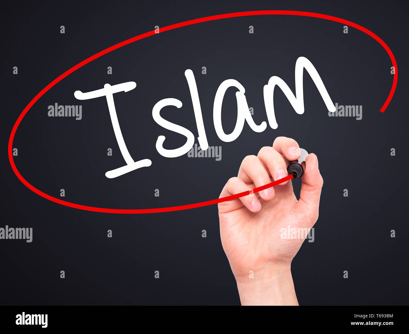Man Hand writing Islam with black marker on visual screen Stock Photo ...
