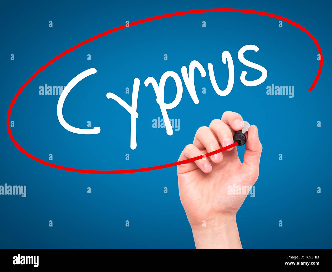 Man Hand writing Cyprus with black marker on visual screen Stock Photo ...