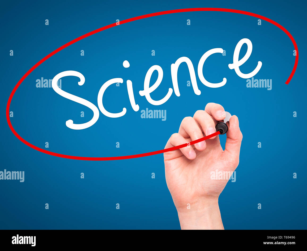 Man Hand writing Science with black marker on visual screen Stock Photo ...