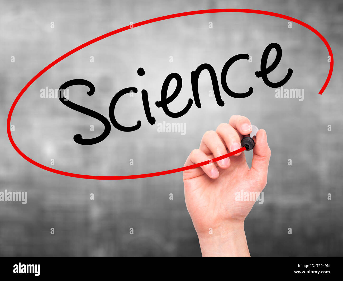 Man Hand writing Science with black marker on visual screen Stock Photo ...