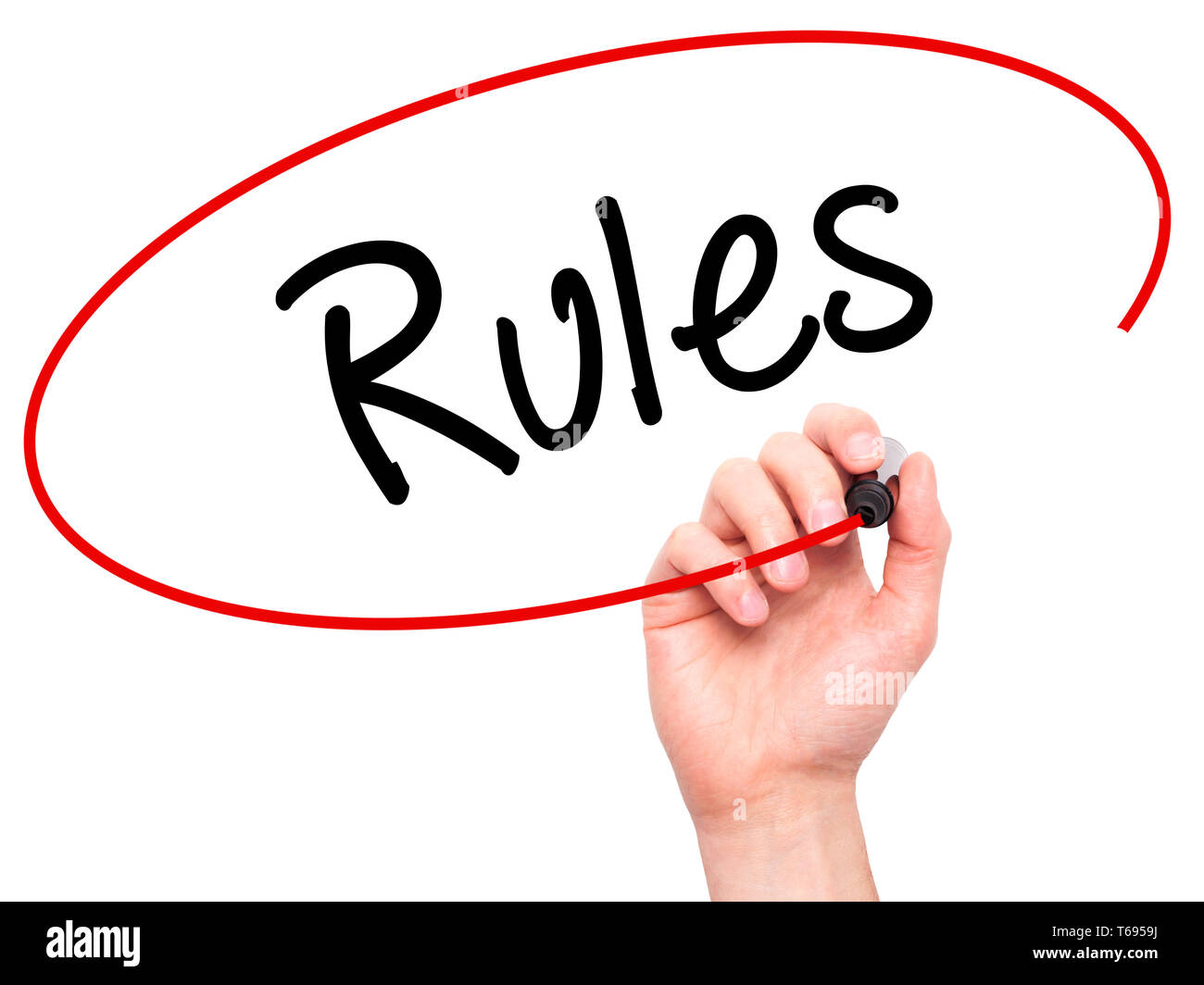 Man Hand writing Rules with black marker on visual screen Stock Photo ...
