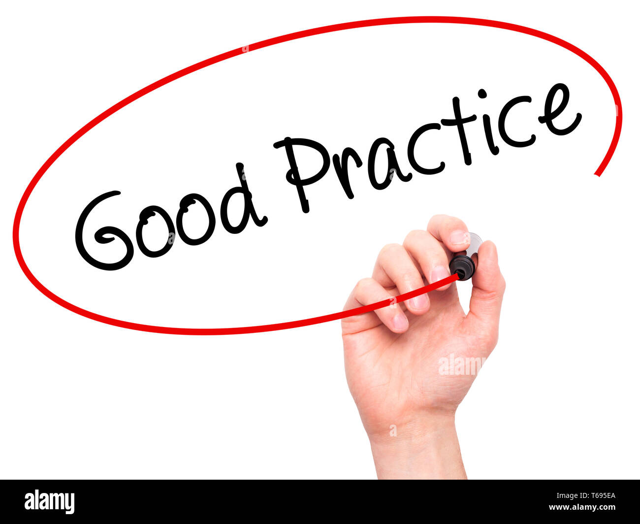 Man Hand writing Good Practice with black marker on visual screen Stock ...