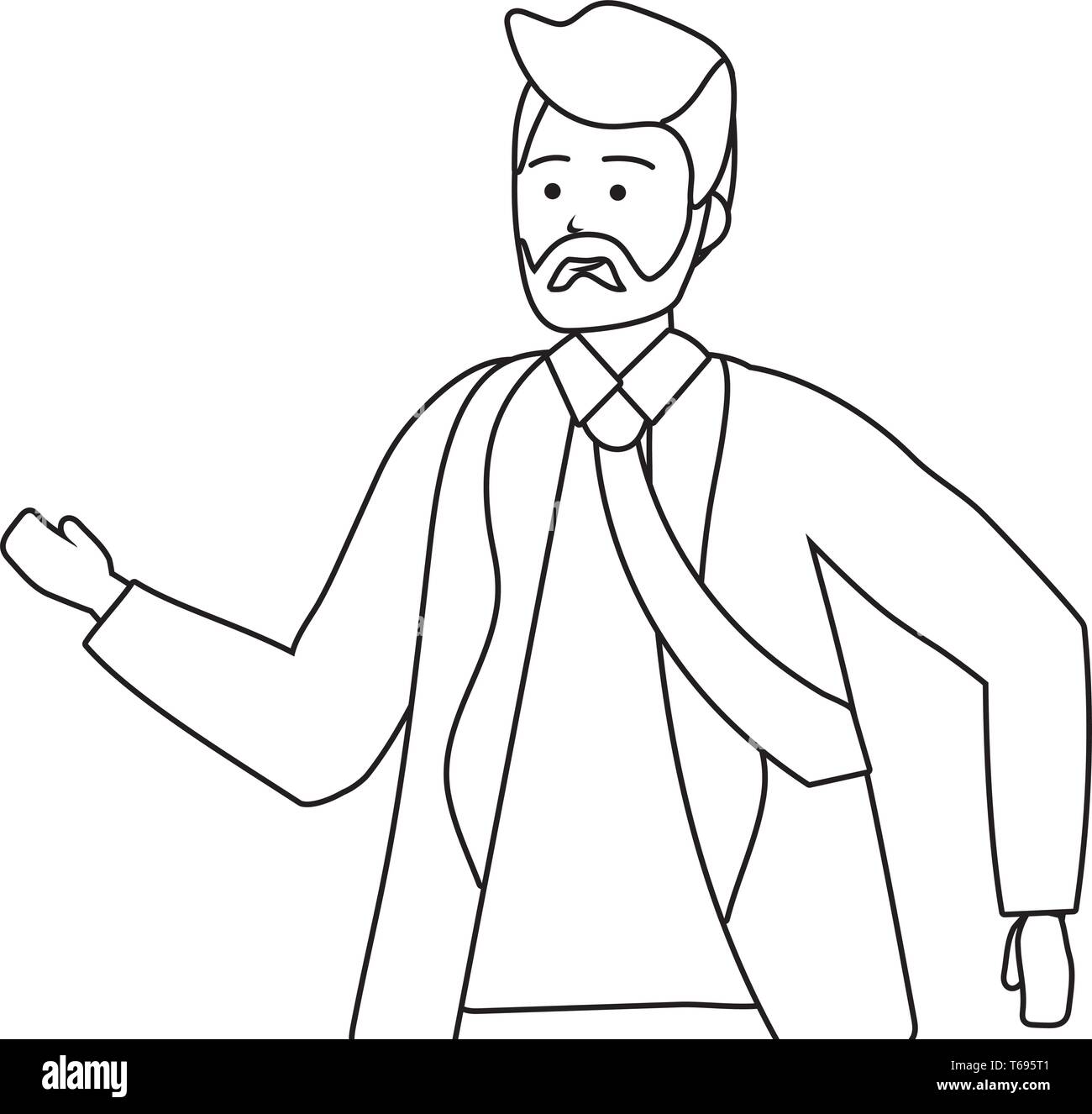 Millennial person stylish bearded outfit wearing business suit and tie ...