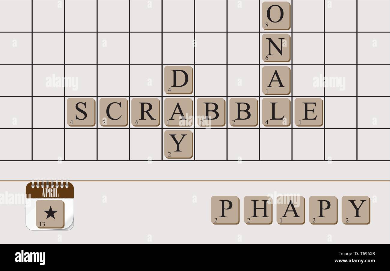 Post card Scrabble Day. National holiday in the United States Stock ...