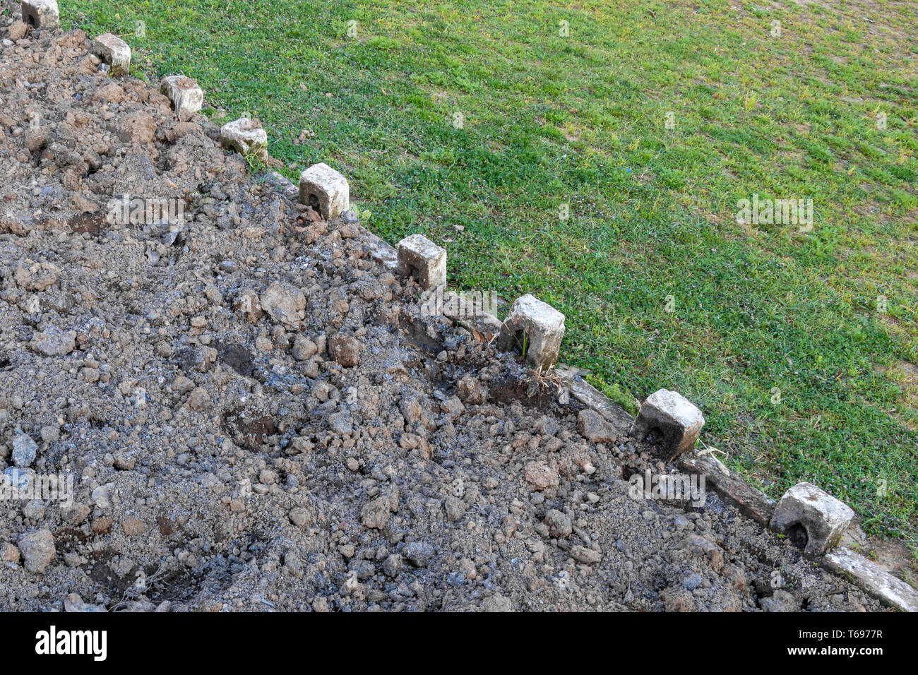 Triangular partition of lawn and garden, farmland Stock Photo - Alamy