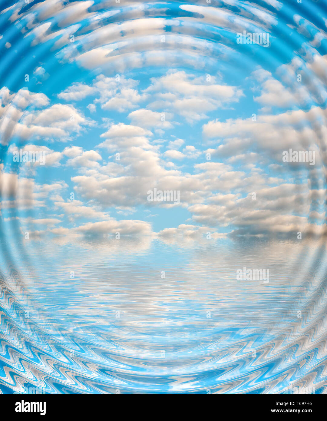 Surface Rippled of water with clouds and sky background Stock Photo - Alamy