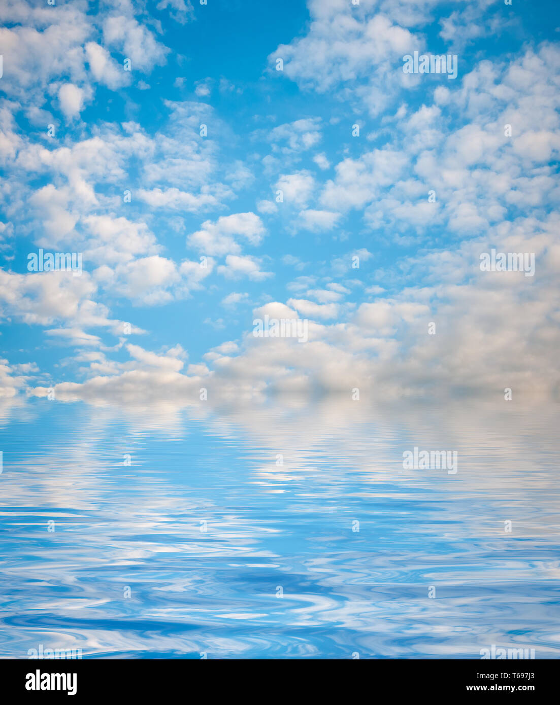 Surface Rippled of water with clouds and sky background Stock Photo - Alamy