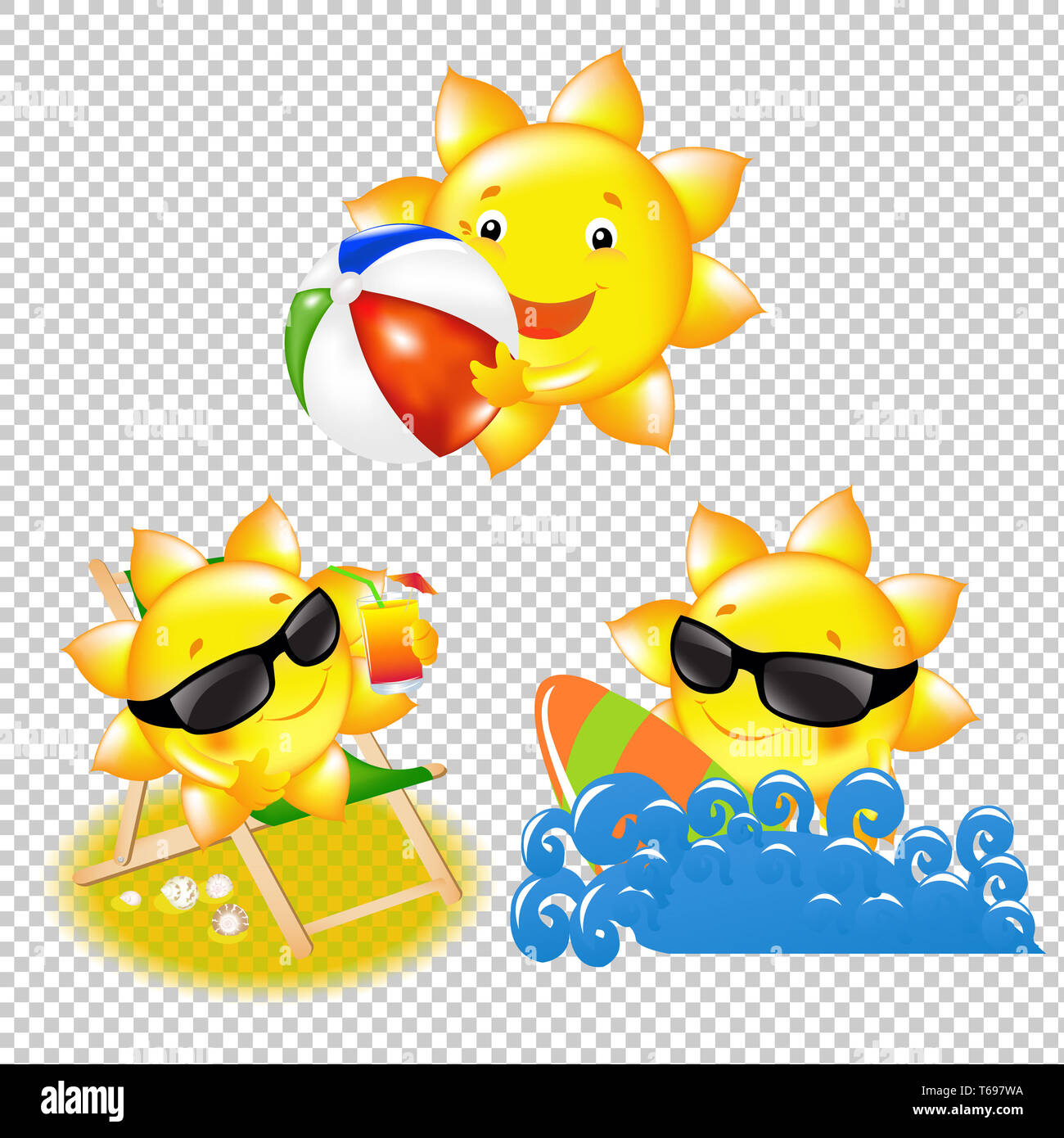 Cartoon Sun Set Stock Photo - Alamy