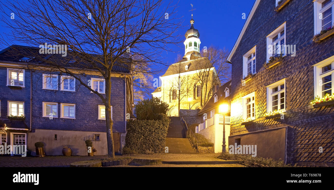 monastery church in the old city of Graefrath, Solingen, North-Rhine ...