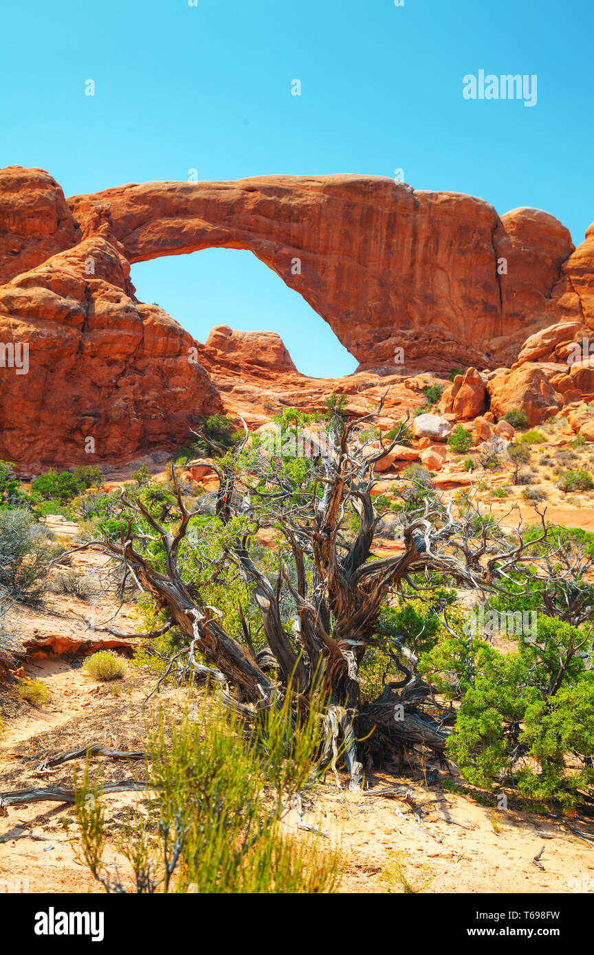 The North Window Arch at the Arches National Park Stock Photo - Alamy