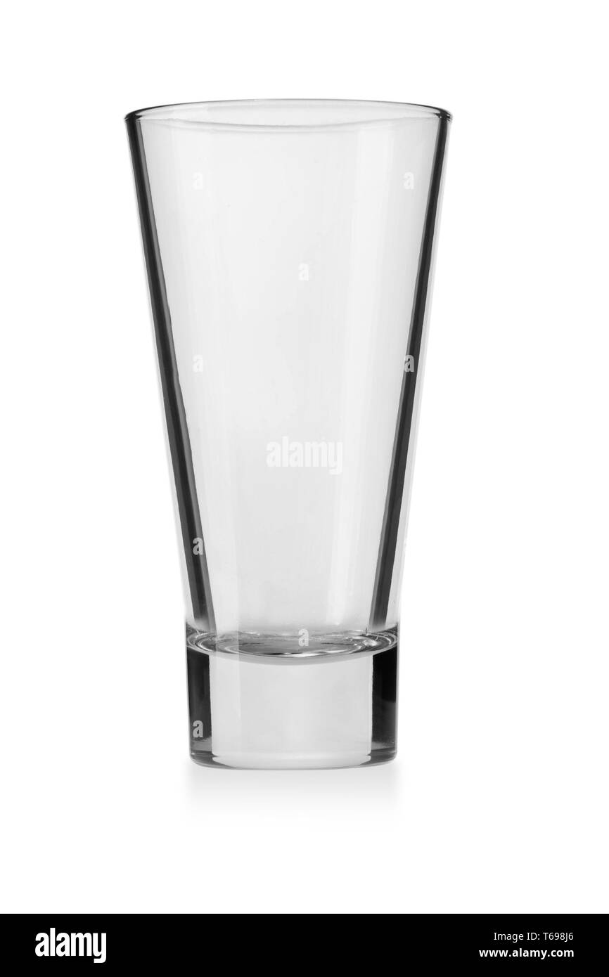 Empty shot glass isolated on white with clipping path Stock Photo - Alamy