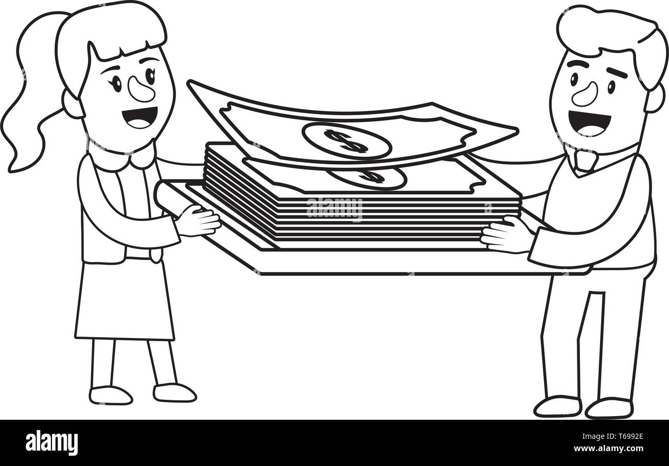 Banking teamwork financial planning currency money bill stack black and ...