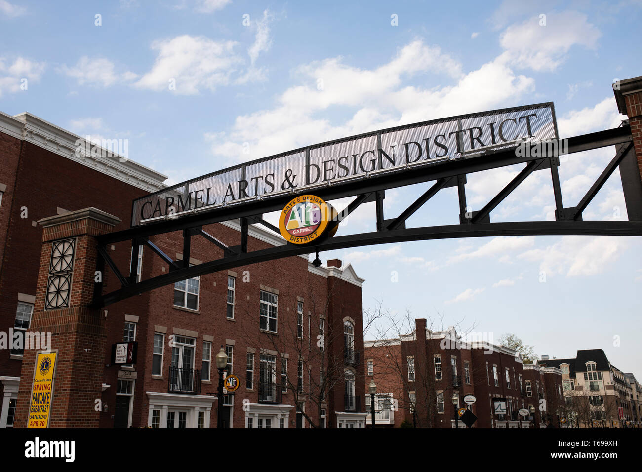 Sign over Main Street entering the Arts and Design District in Carmel ...