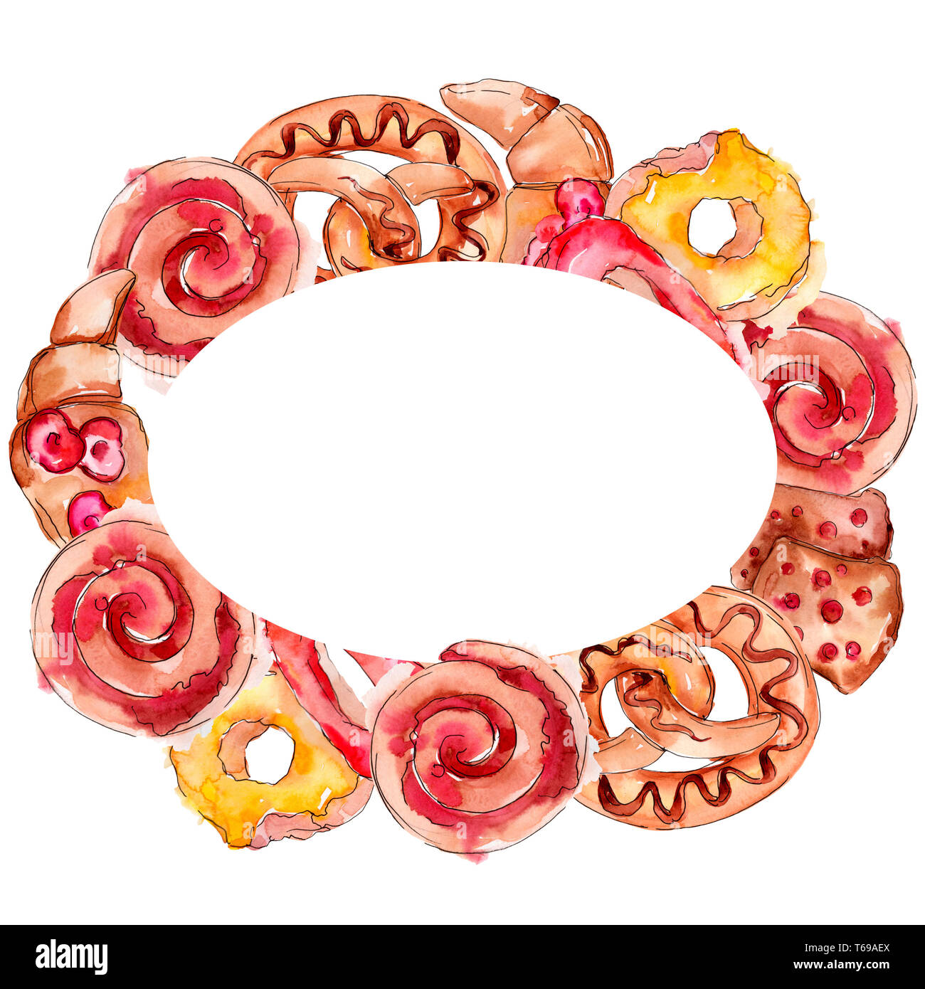 Tasty buns in a watercolor style food. Watercolour background ...