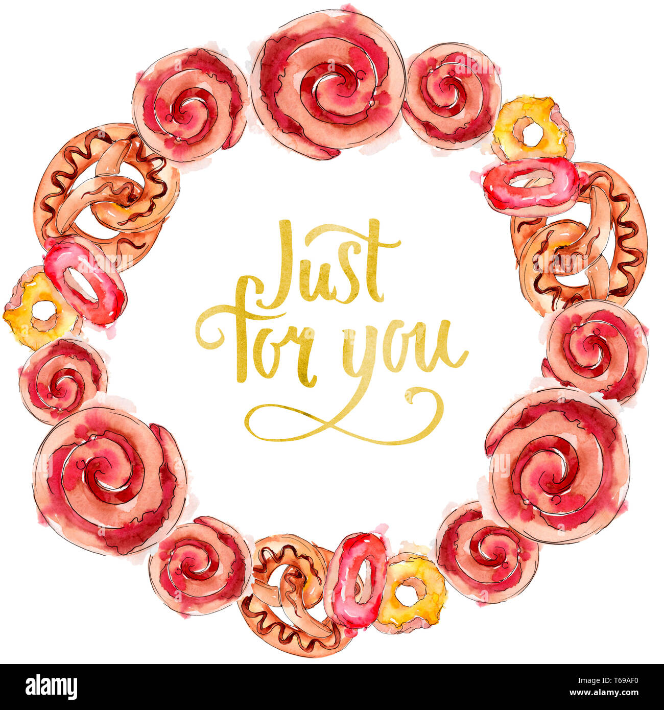 Tasty buns in a watercolor style food. Watercolour background ...