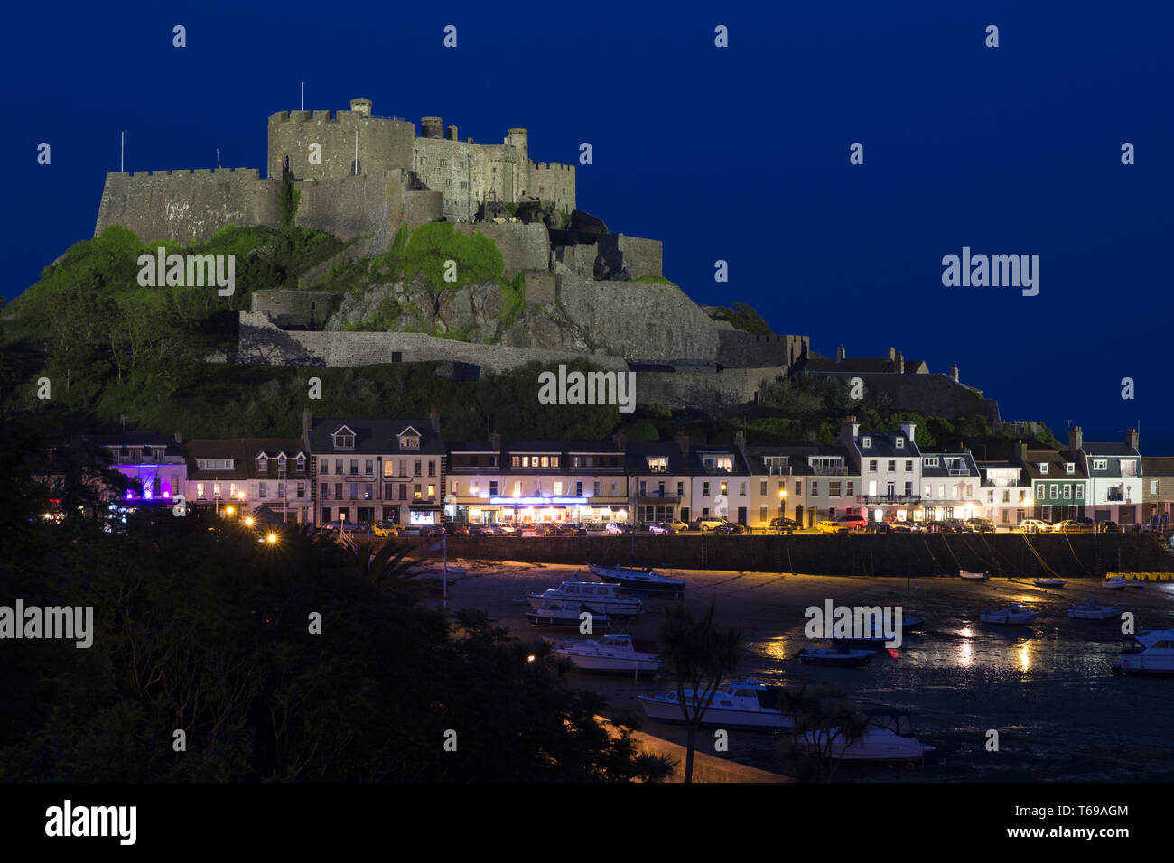 Mont Orgueil Castle in Gorey, Jersey, UK Stock Photo - Alamy