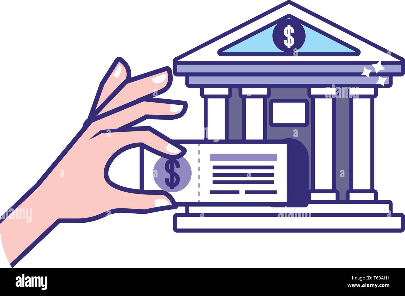 saving money business accounting bank with investment elements cartoon ...