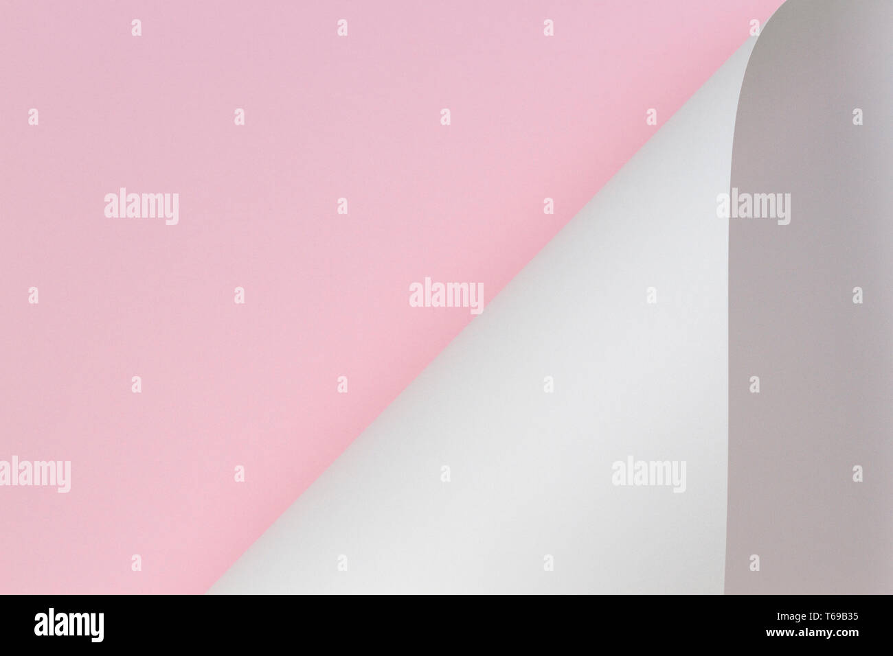 Abstract geometric shape pastel pink and white color paper background ...