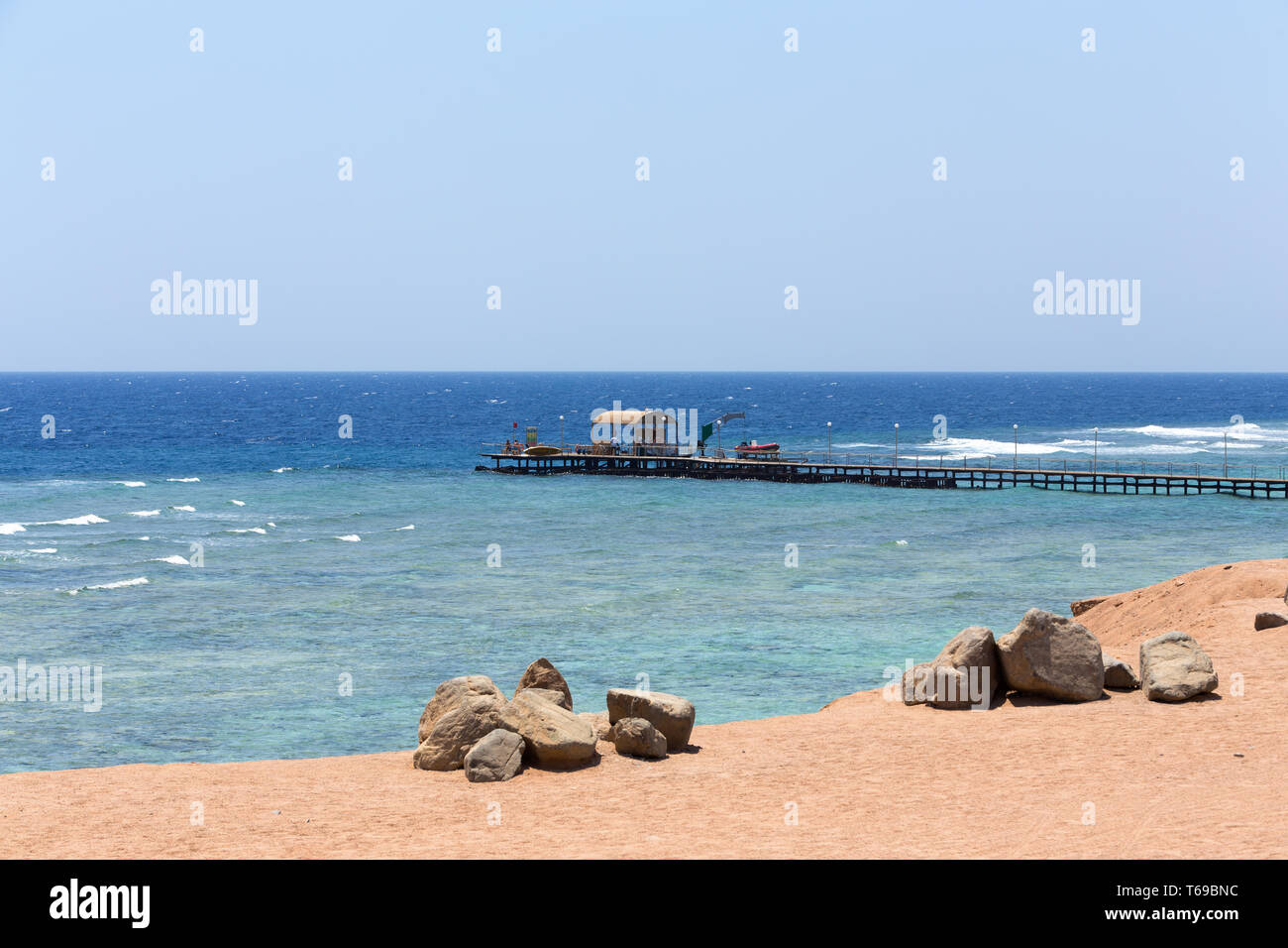 Red sea coastline with diving pier, Egypt Stock Photo - Alamy