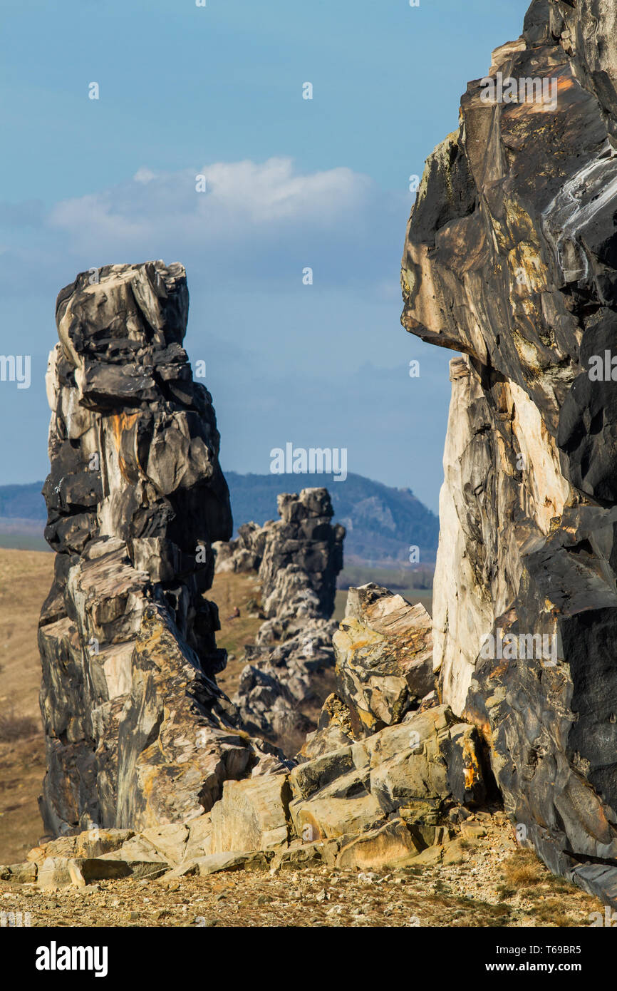 rock formation Teufelsmauer, Harz Mountains, Germany Stock Photo - Alamy