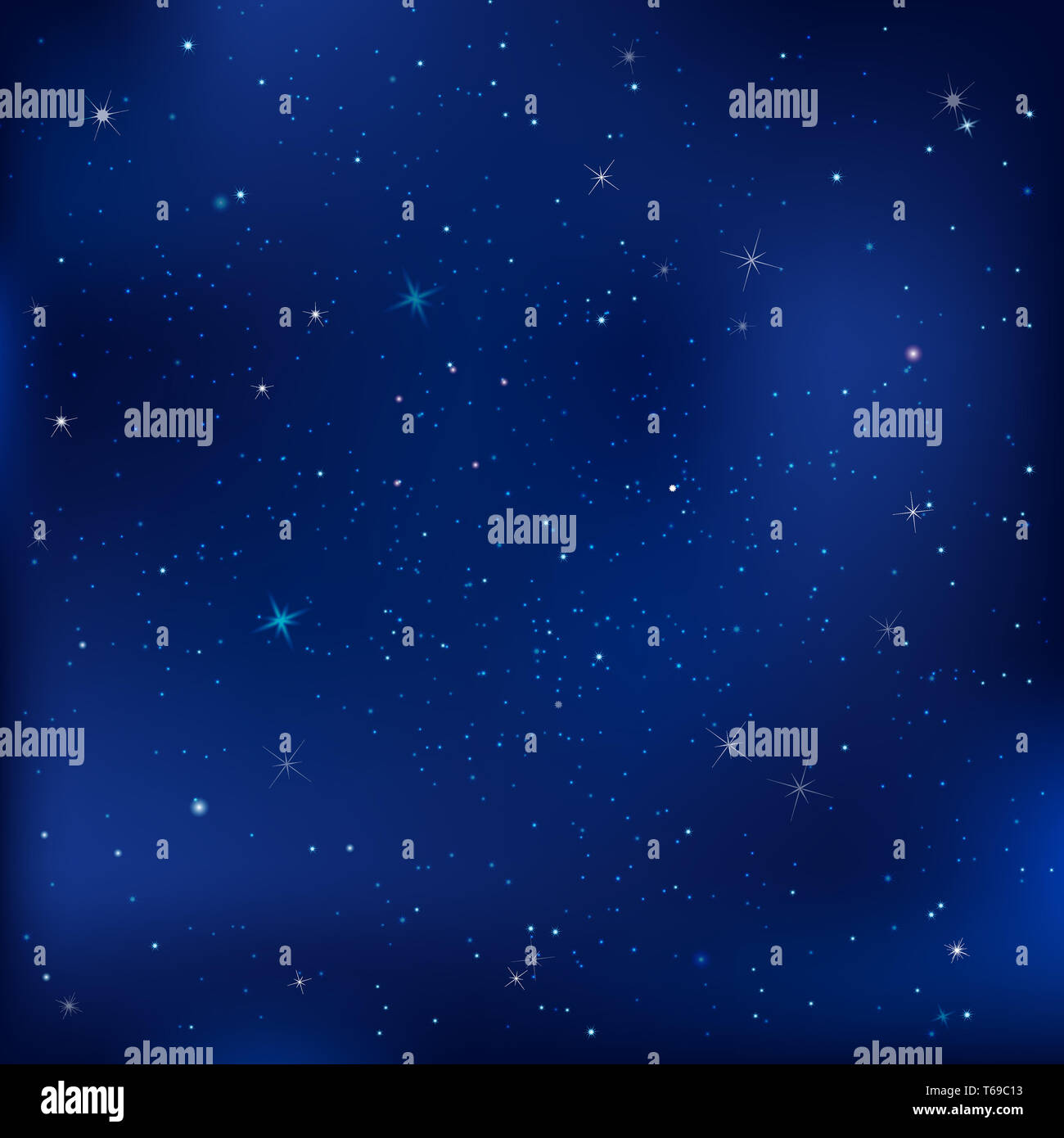 Blue Dark Night With Stars Stock Photo - Alamy