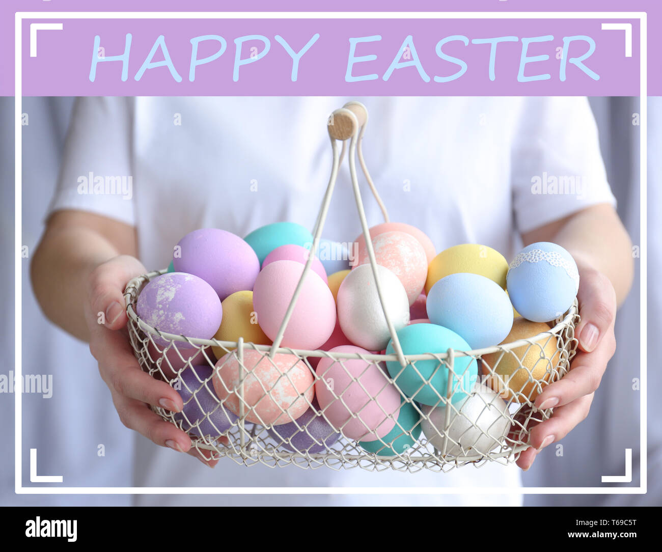 Beautiful greeting card for Easter celebration Stock Photo - Alamy
